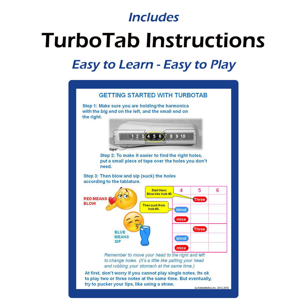 TurboTabs Beginner Set - TurboHarp's Patented Harmonica Tablature ...